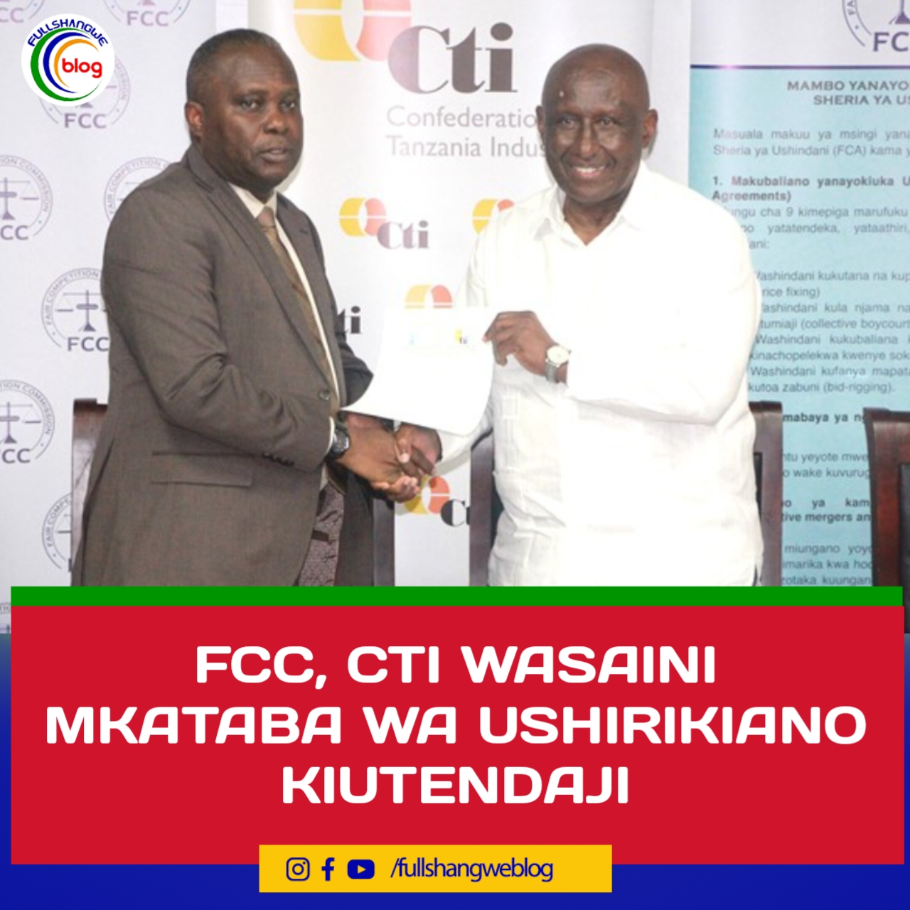 FCC, CTI WASAINI MKATABA WA USHIRIKIANO KIUTENDAJI – Full Shangwe Blog