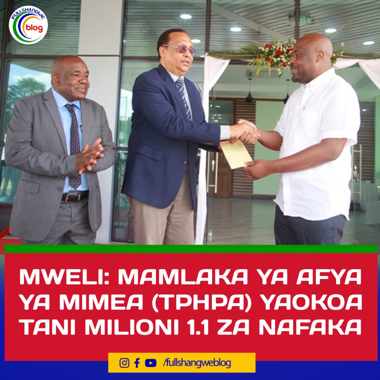 MAMLAKA YA AFYA YA MIMEA (TPHPA) YAOKOA TANI MILIONI 1.1 ZA NAFAKA ...