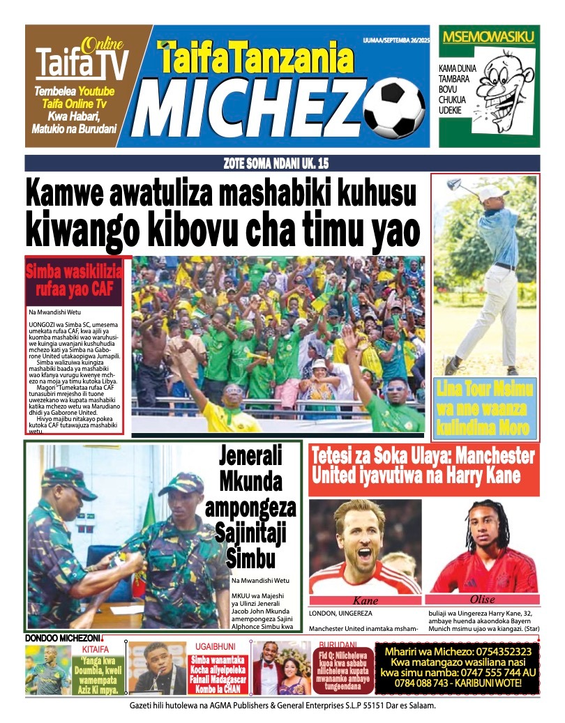 PITIA VICHWA VYA HABARI KATIKA MAGAZETI YA LEO SEPTEMBA 26, 2025 – Full ...