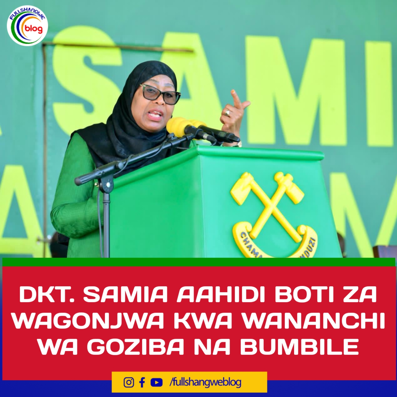 DKT. SAMIA AAHIDI BOTI ZA WAGONJWA KWA WANANCHI WA GOZIBA NA BUMBILE ...