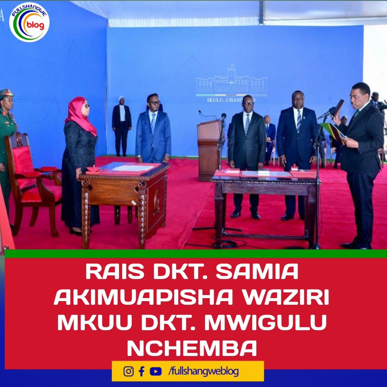 RAIS DKT. SAMIA AKIMUAPISHA WAZIRI MKUU DKT. MWIGULU NCHEMBA – Full ...