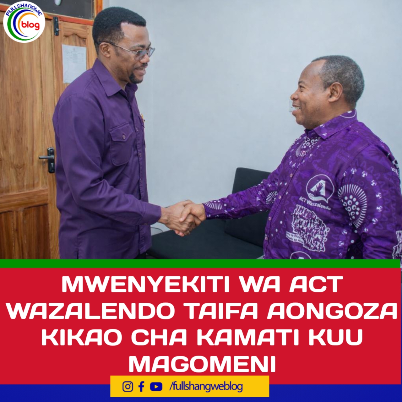 MWENYEKITI WA ACT WAZALENDO TAIFA AONGOZA KIKAO CHA KAMATI KUU MAGOMENI ...