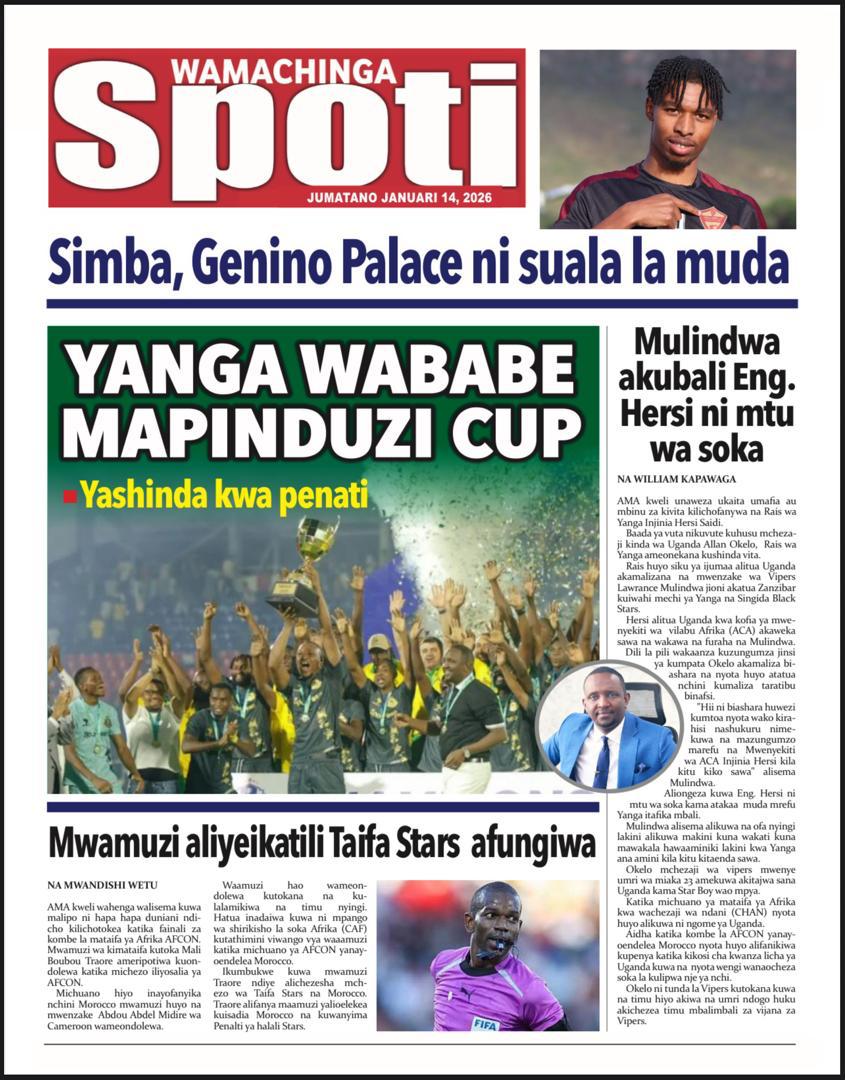 PITIA VICHWA VYA HABARI KATIKA MAGAZETI YA LEO JANUARI 14, 2026 – Full ...