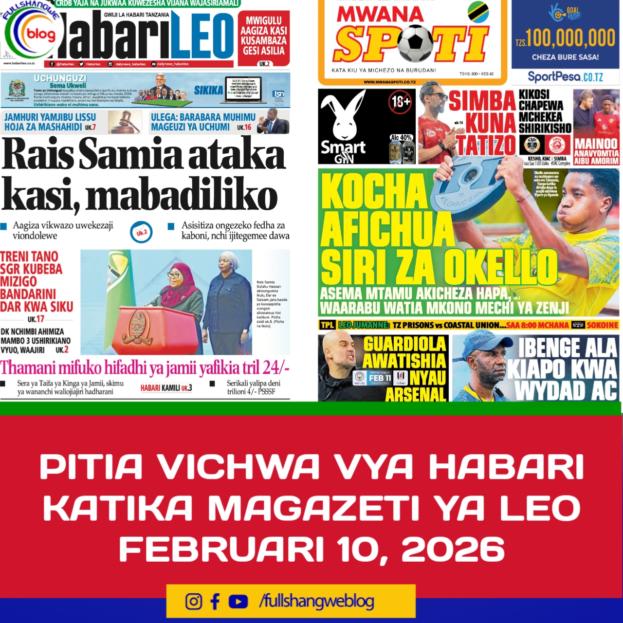 PITIA VICHWA VYA HABARI KATIKA MAGAZETI YA LEO FEBRUARI 10, 2026 – Full ...