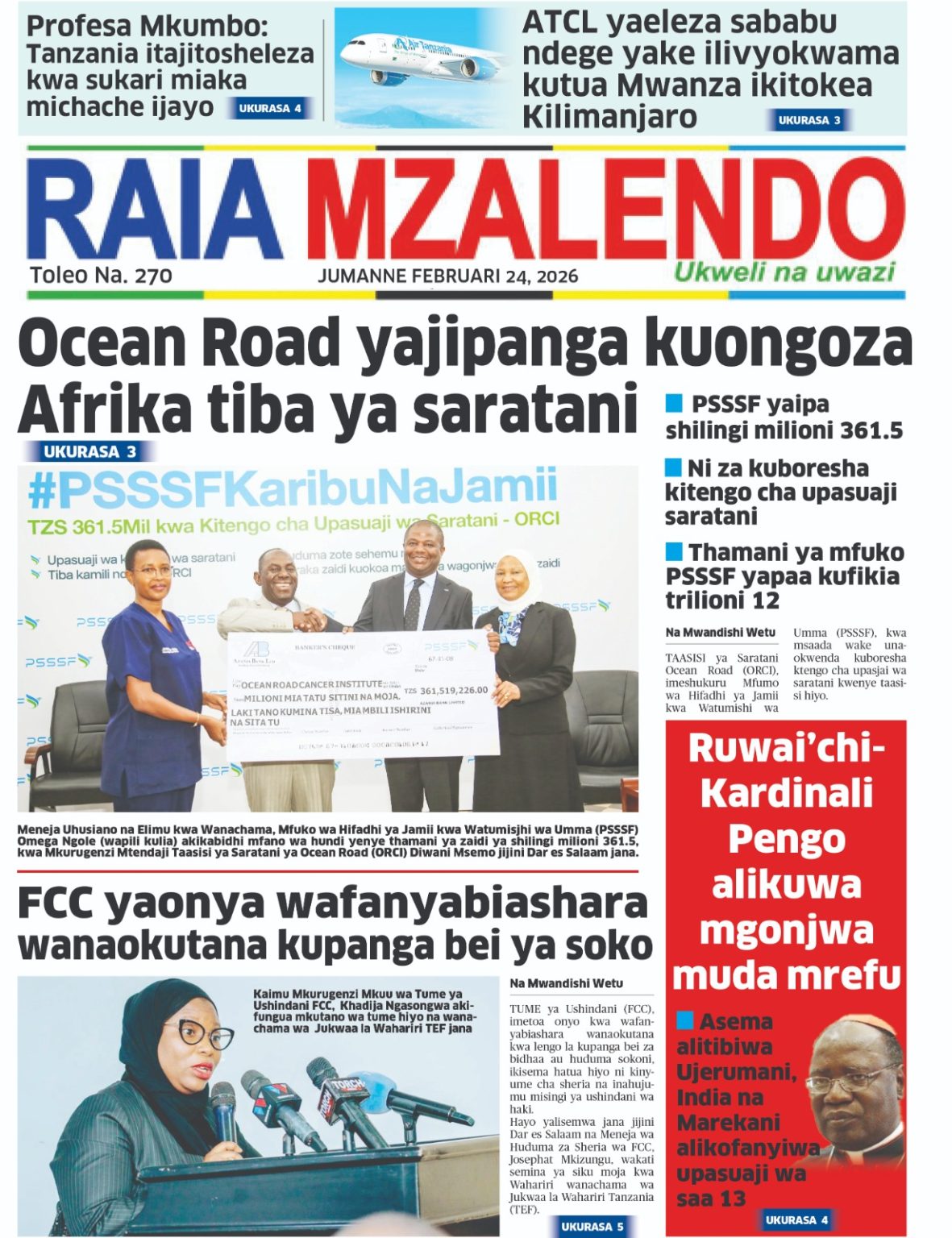 PITIA VICHWA VYA HABARI KATIKA MAGAZETI YA LEO FEBRUARI 24, 2026 – Full ...